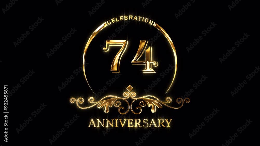 74th Anniversary Celebration. Happy 74 Years Anniversary Animation in ...
