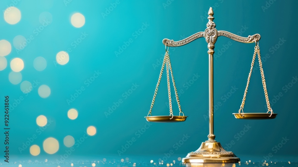 A balanced scale with symbols of equality and morality, highlighting ...