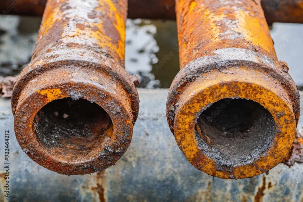 Hard Water Scale. Corrosion and Rust on Broken Plumbing Pipes with ...
