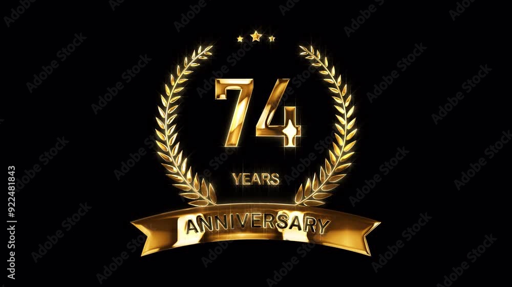 74th Anniversary Celebration. Happy 74 Years Anniversary Animation in ...