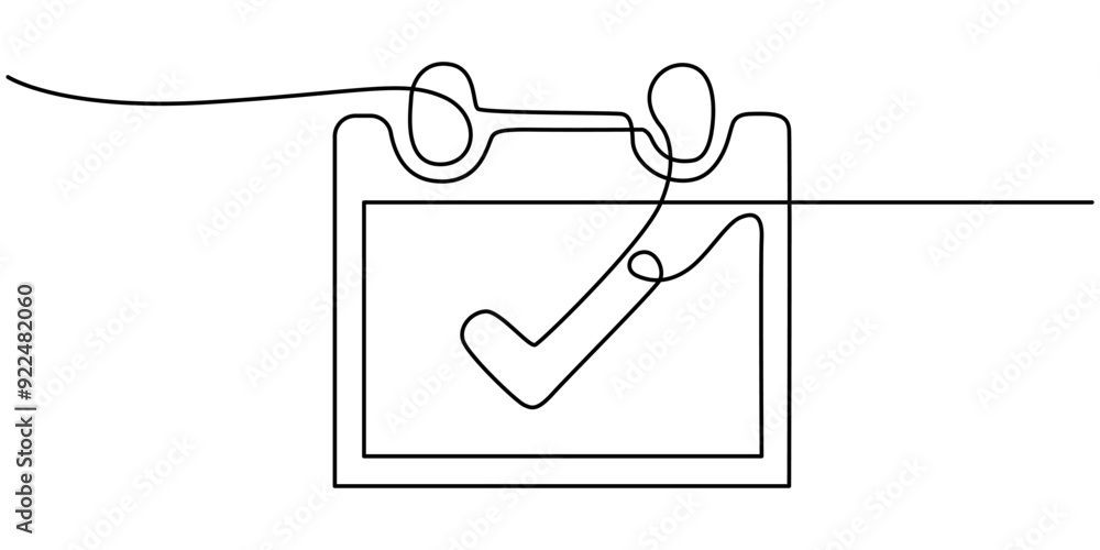 calendar continuous line vector illustration, calendar continuous line ...