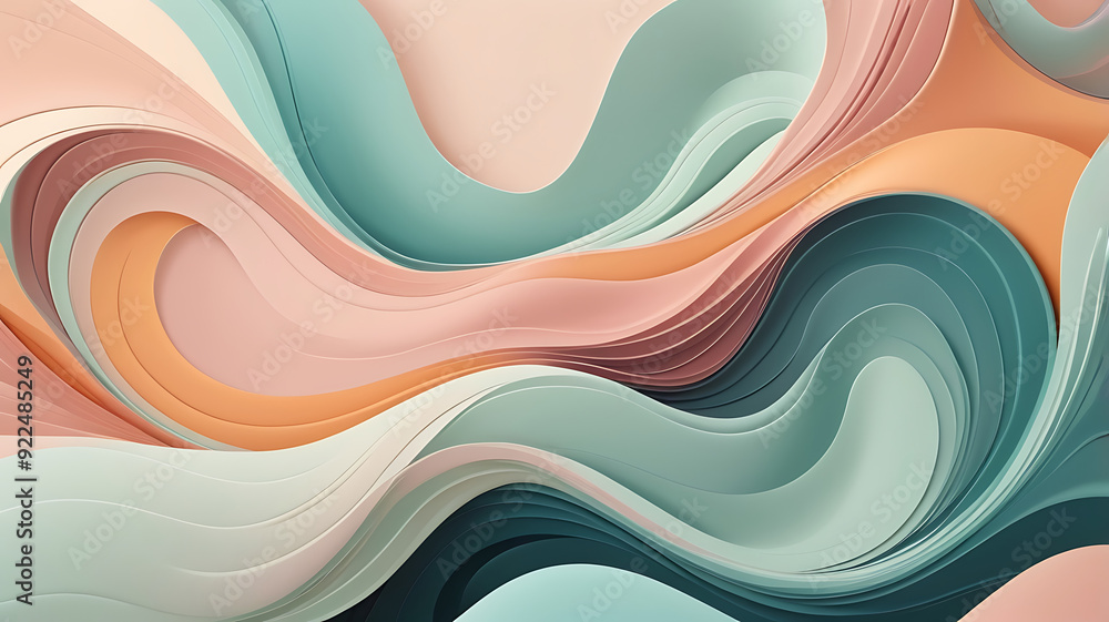 Abstract background with flowing, organic shapes in a soothing color ...