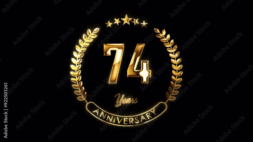 74th Anniversary Celebration. Happy 74 Years Anniversary Animation in ...