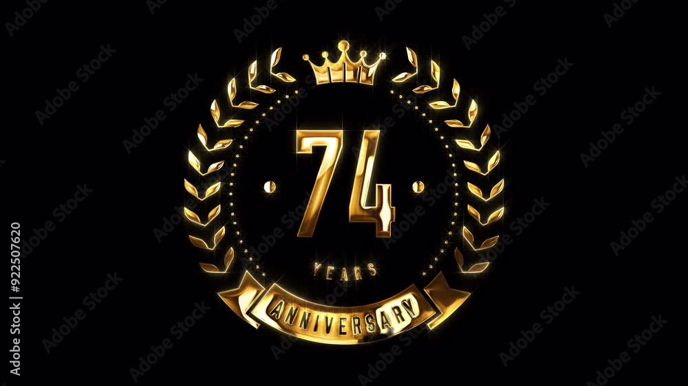 74th Anniversary Celebration. Happy 74 Years Anniversary Animation in ...