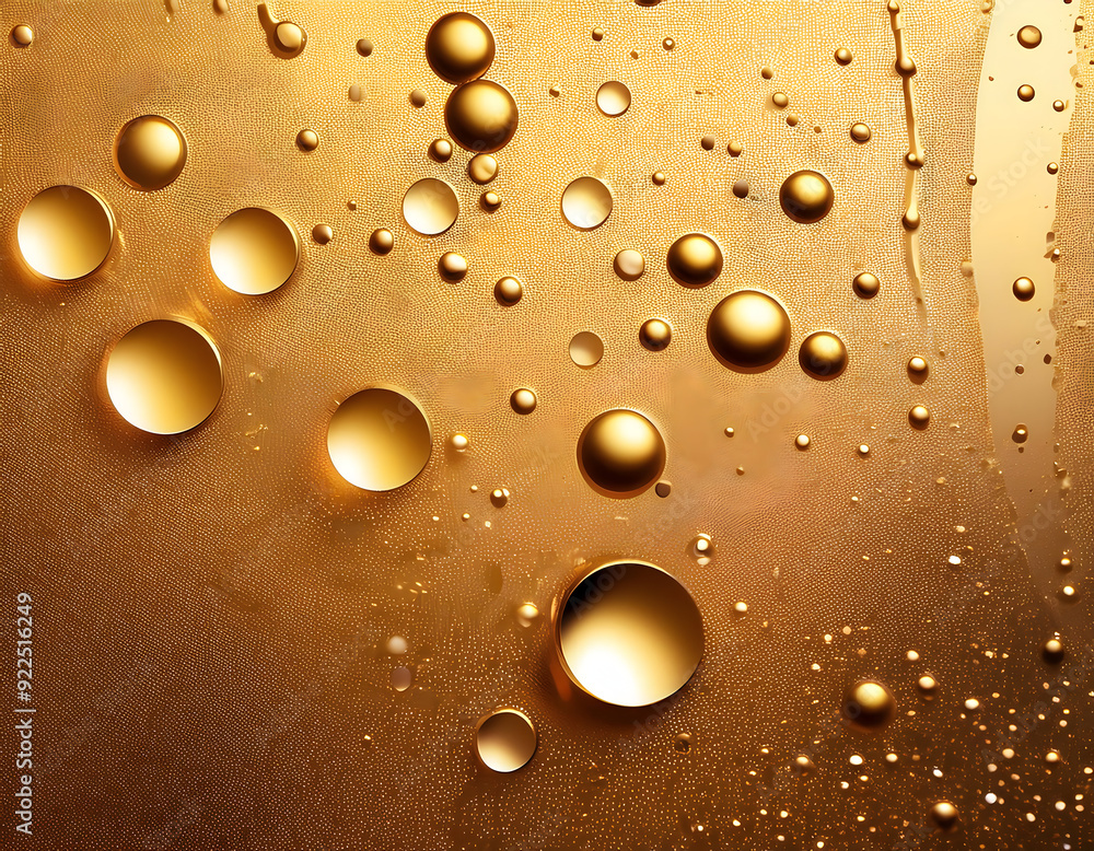 drops of water.a close-up view of golden water drops mingling with ...