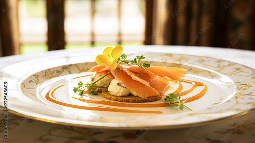 Food, hospitality and room service, starter appetisers as English ...