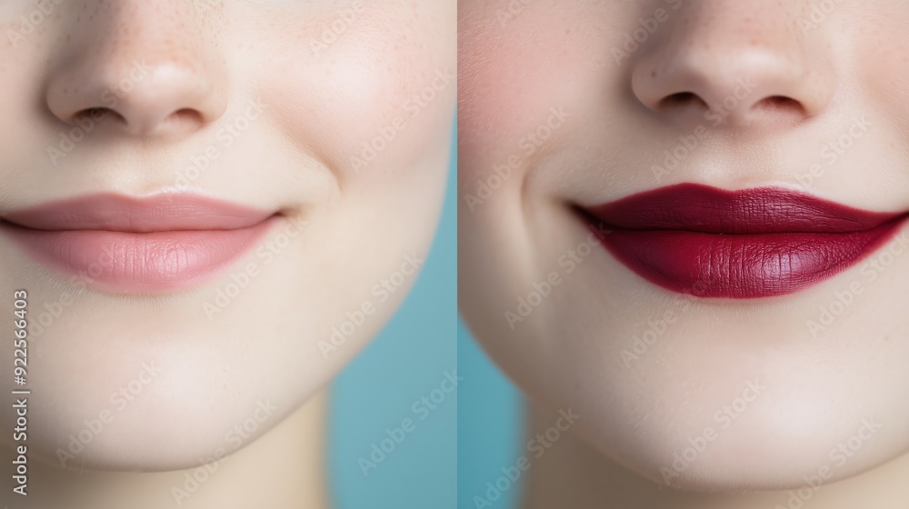Before and after comparison of lip volumizing enhancement ...