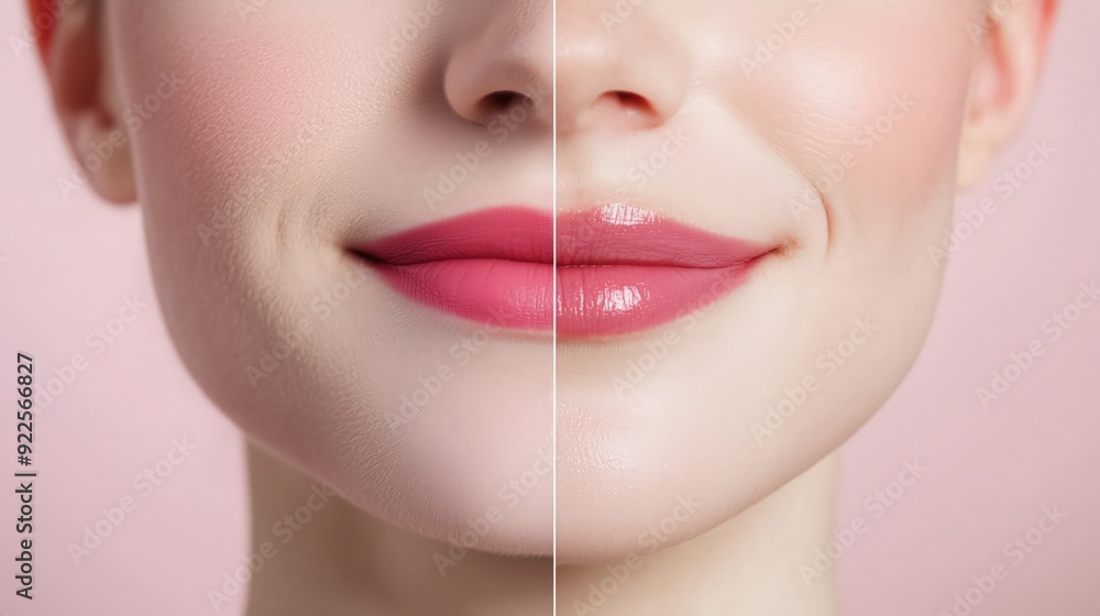 Before and after comparison of lip volumizing enhancement ...