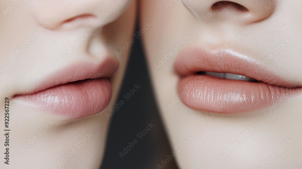 Before and after comparison of lip volumizing enhancement ...