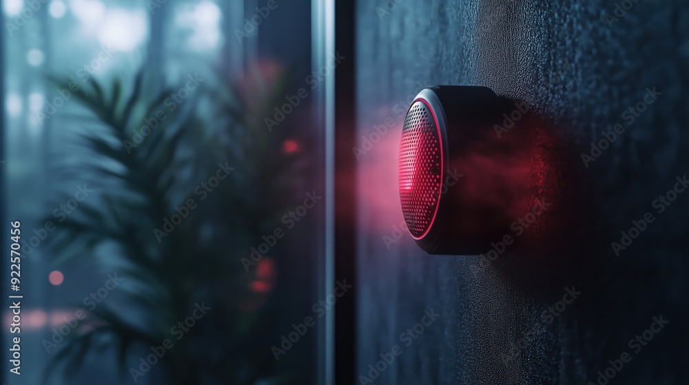 Wall-mounted smart smoke and carbon monoxide detector with AI-powered ...