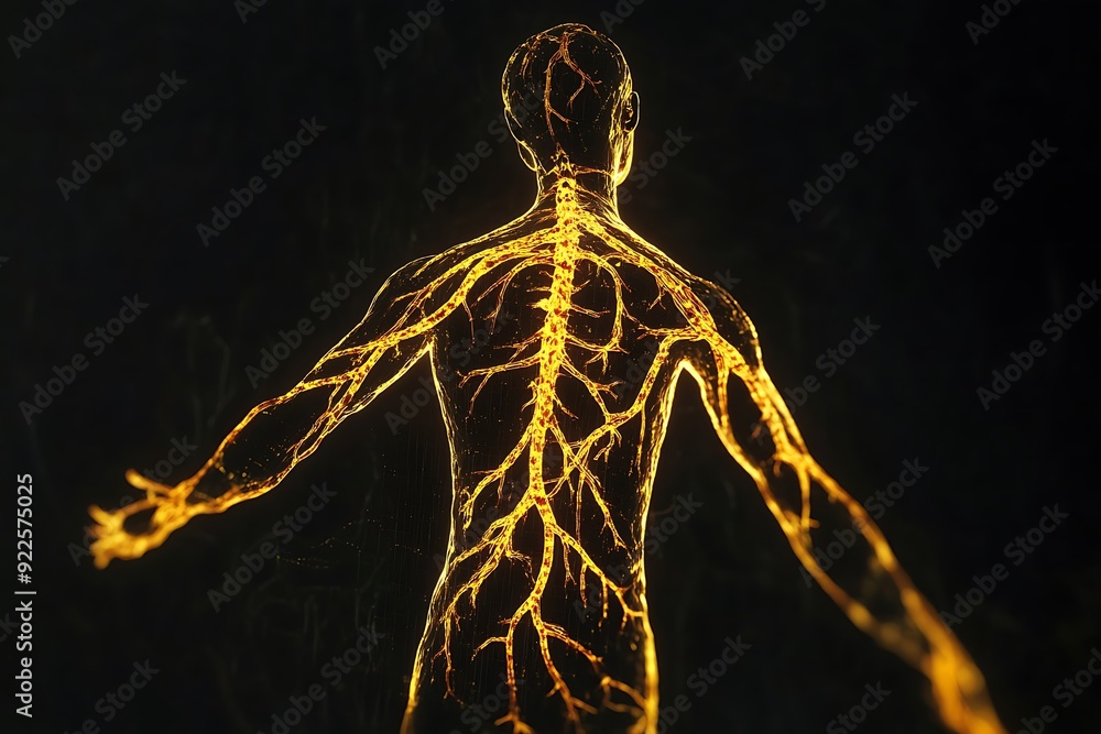 Detailed human body anatomy with muscular system, skeleton, and ...