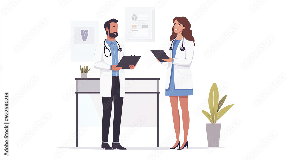 Healthcare professional educating patients about treatment options ...