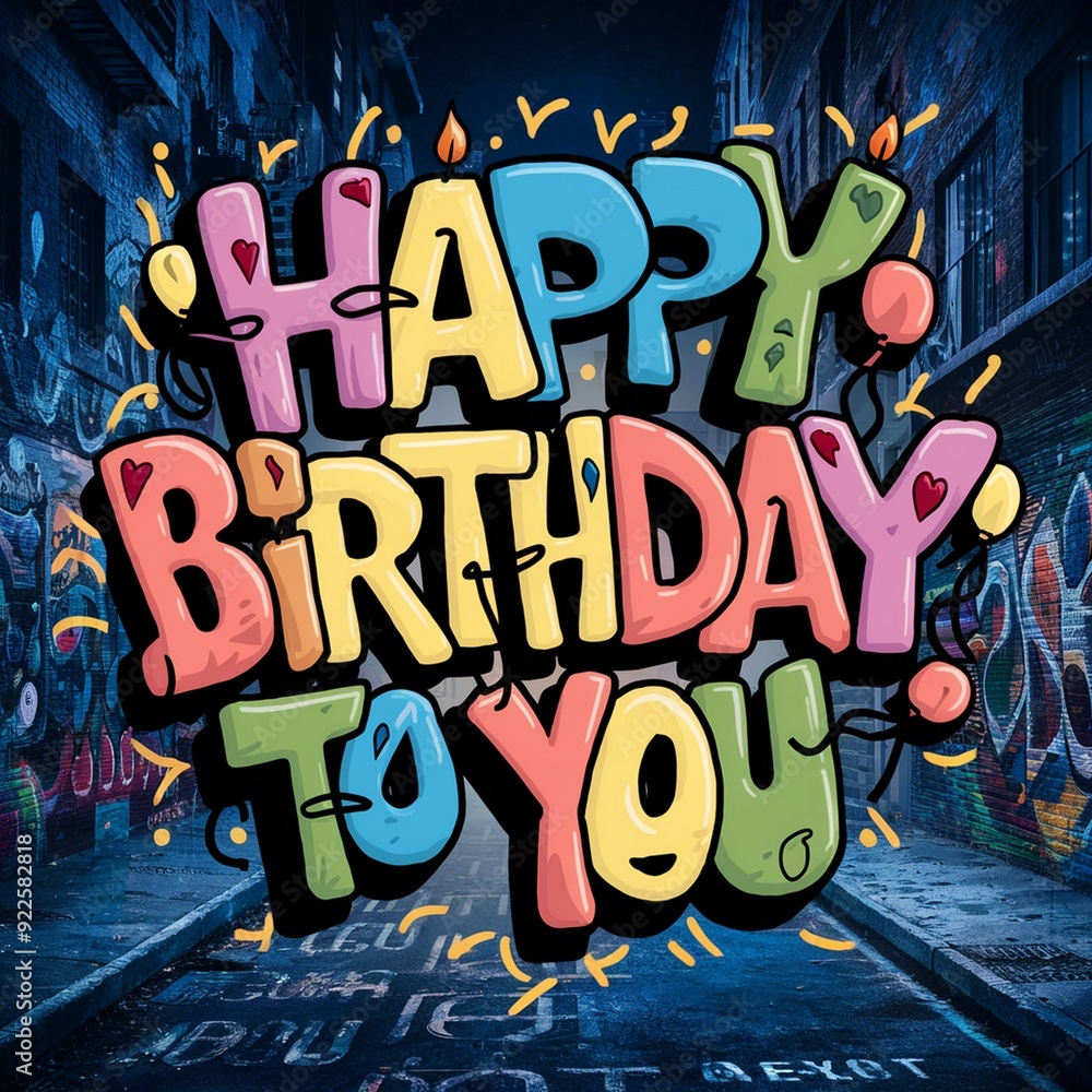 Colorful Happy Birthday Wishes Text on a Festive Background, Bright and ...