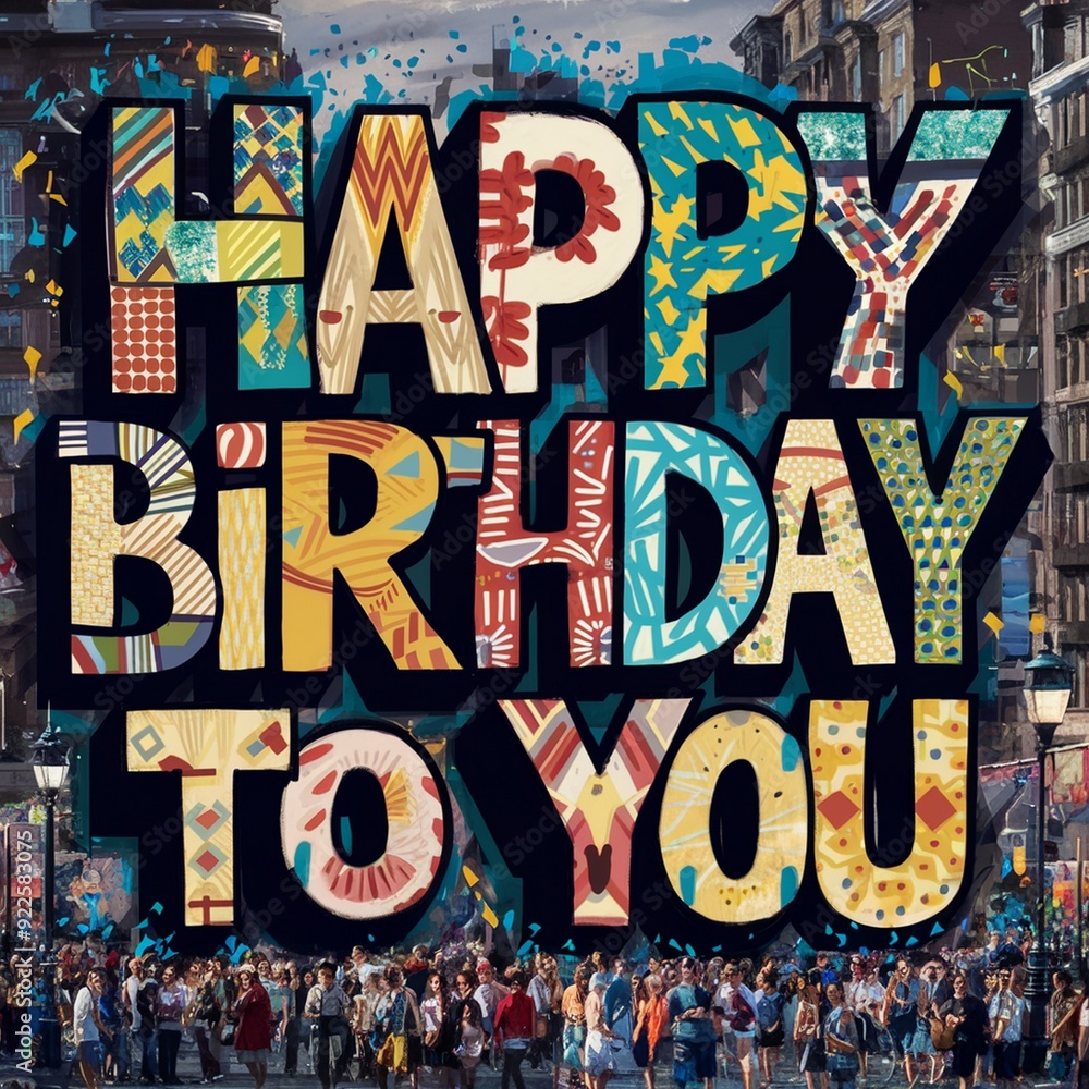 Colorful Happy Birthday Wishes Text on a Festive Background, Bright and ...