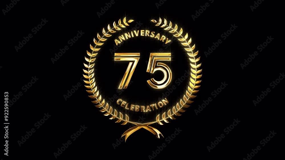 75th Anniversary Celebration. Happy 75 Years Anniversary Animation in ...