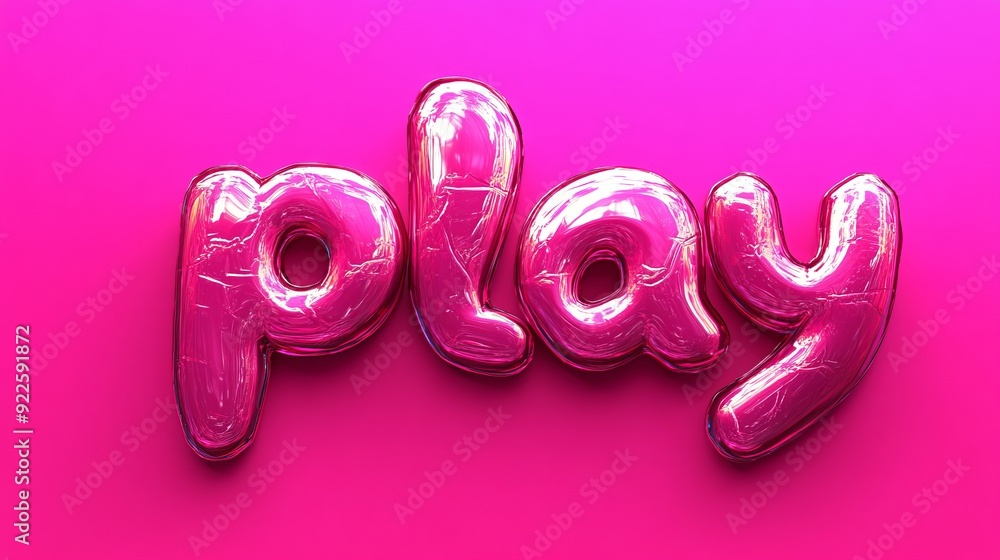 Bright pink play sign on vibrant background inviting fun and creativity ...