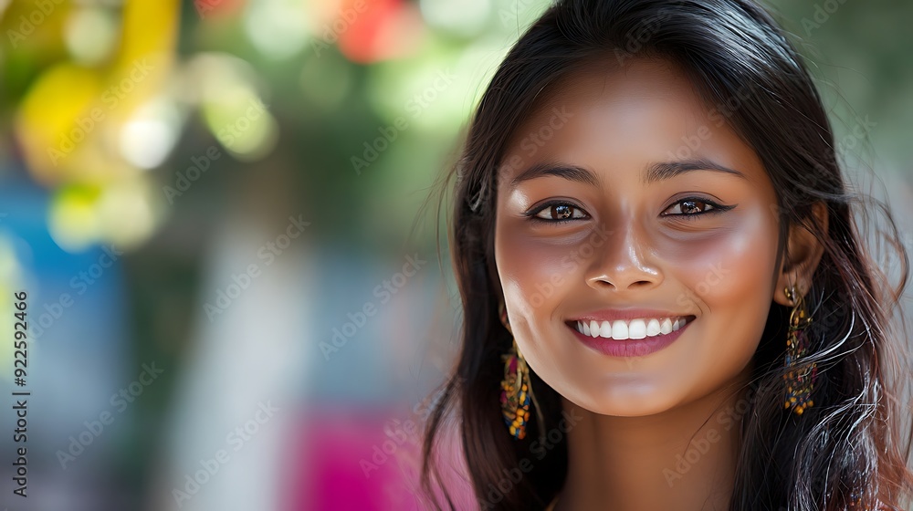 A beautiful Nepalese woman. Nepal. A beautiful Nepalese woman. A cheerful young woman with long ...