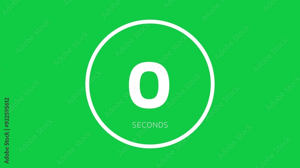 5 Second Countdown Timer with Circle Progress Bar | Green Screen Stock ...
