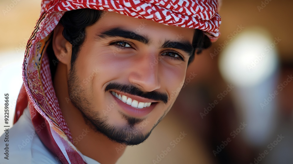 A handsome Kuwaiti man. Kuwait. A young Middle Eastern man with a ...