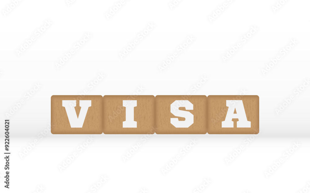 Visa word on plain background, visa word wallpaper image, vector ...