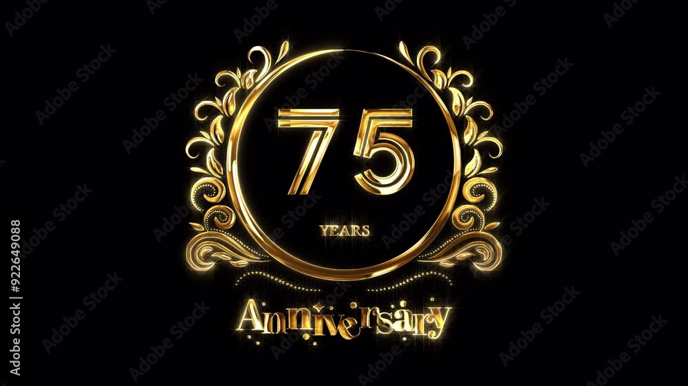 75th Anniversary Celebration. Happy 75 Years Anniversary Animation in ...