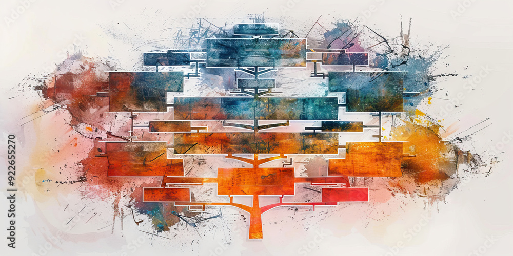 Eroding Organizational Chart: A crumbling flowchart with missing names ...