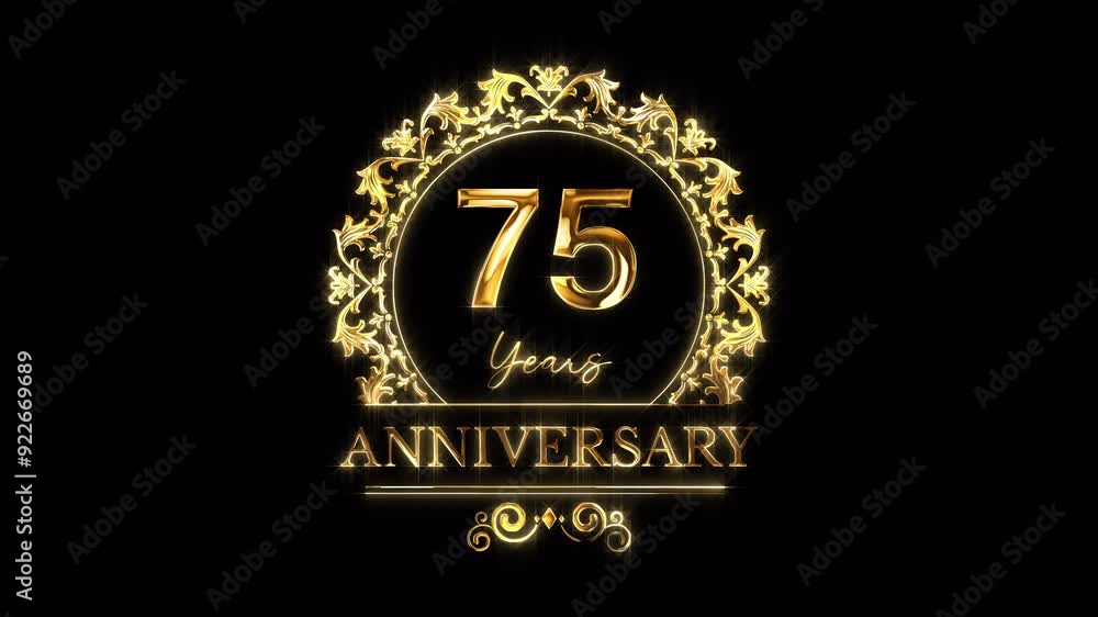 75th Anniversary Celebration. Happy 75 Years Anniversary Animation in ...