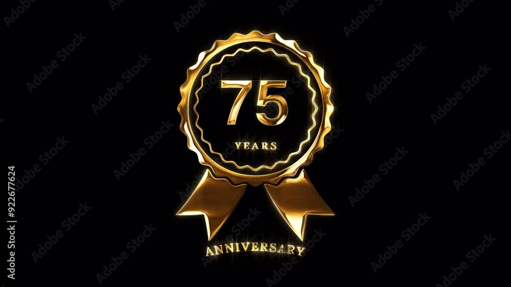 75th Anniversary Celebration. Happy 75 Years Anniversary Animation in ...