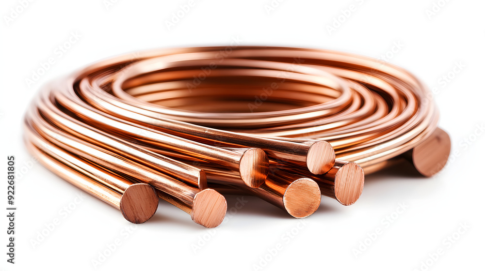 copper wire rod non-ferrous metals, product metal industry isolated on ...
