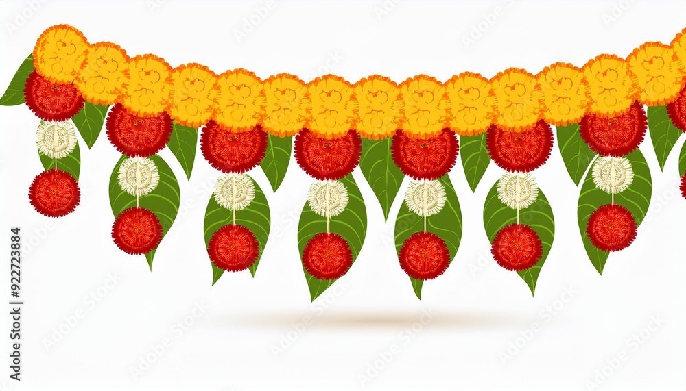 Indian flower garland mala for wedding ceremony. Traditional decoration ...