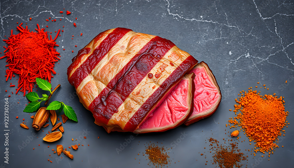 Premium Beef Steak. portion of juicy beef tenderloin steak covered ...