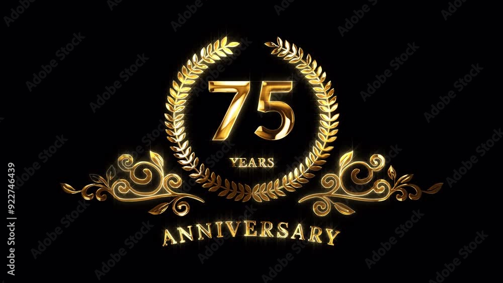 75th Anniversary Celebration. Happy 75 Years Anniversary Animation in ...