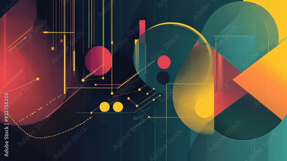 Abstract representation of market equilibrium with supply and demand ...