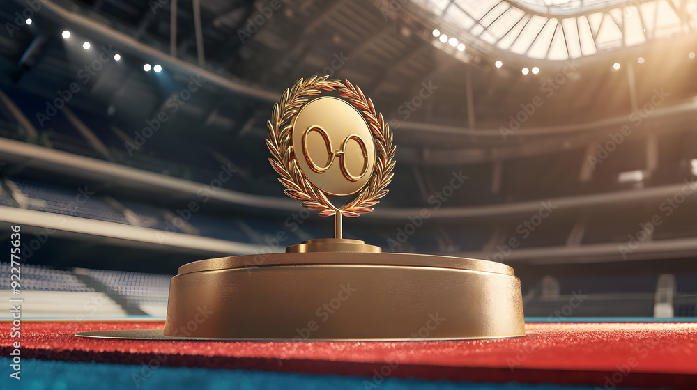 Illustration of an Olympic gold medal style podium. Digital artwork for ...