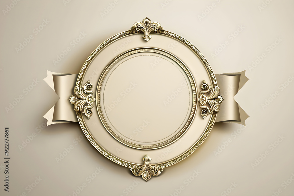 Elegant Circular Ribbon Badge Design for Awards and Certifications ...