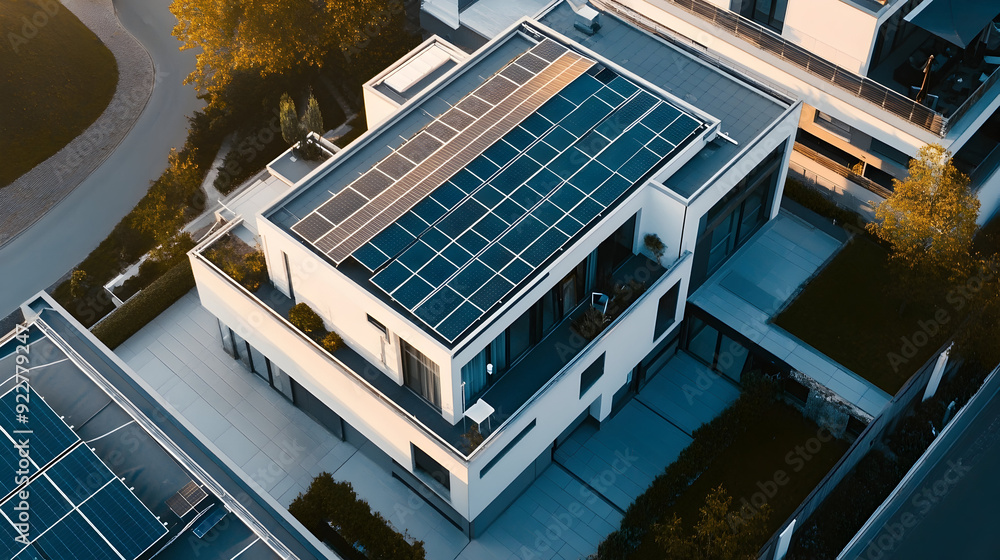 Solar Panels on a Modern Rooftop - An image showing solar panels ...