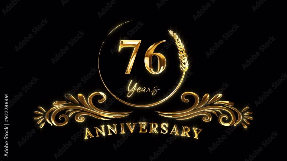 76th Anniversary Celebration. Happy 76 Years Anniversary Animation in ...