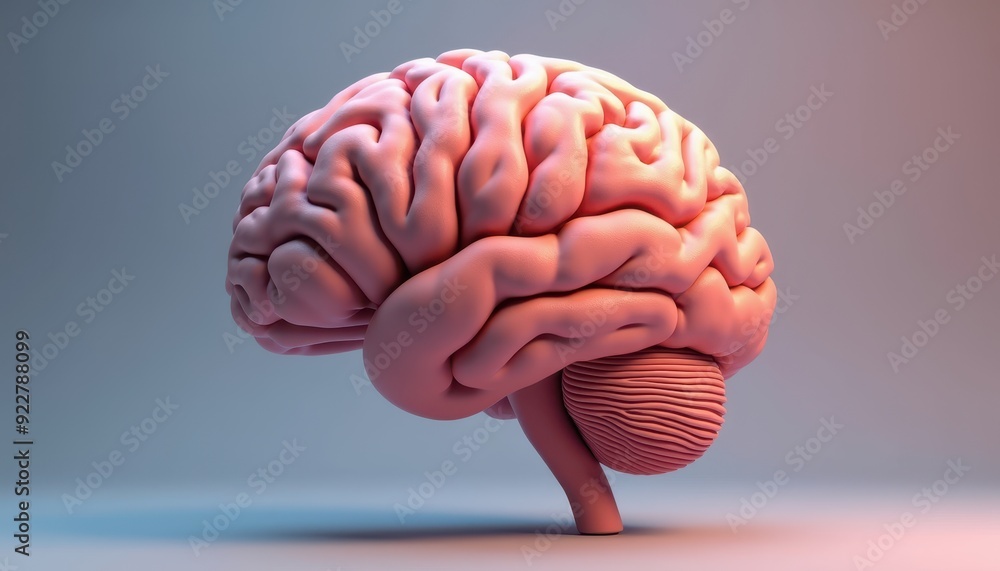 Detailed anatomical model of the human brain, showcasing its complex ...
