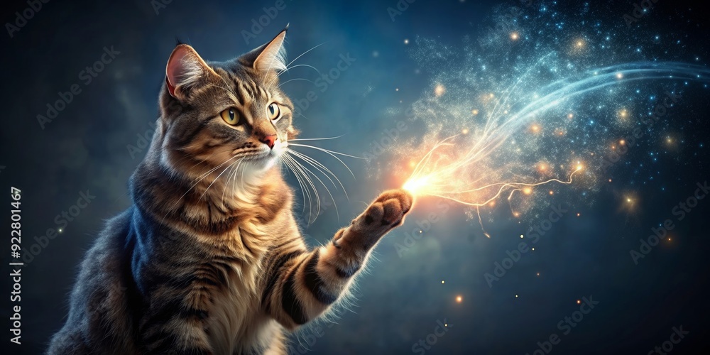 Enchanting cat casting a magical spell, cat, feline, witch, spell ...