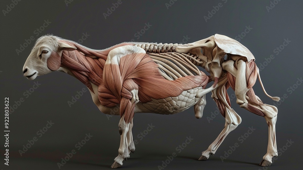 muscular_system_sheep_anatomy Stock Illustration | Adobe Stock