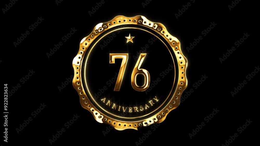 76th Anniversary Celebration. Happy 76 Years Anniversary Animation in ...