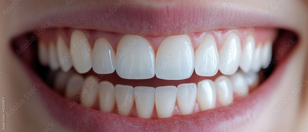 Close-up Female Teeth Whitening Before and After the Procedure, Big ...