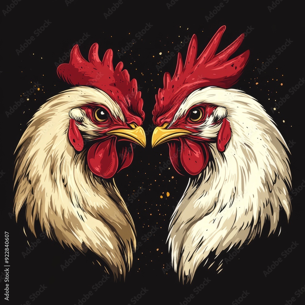 vector chicken fighting logo " ai generator " Stock Illustration ...