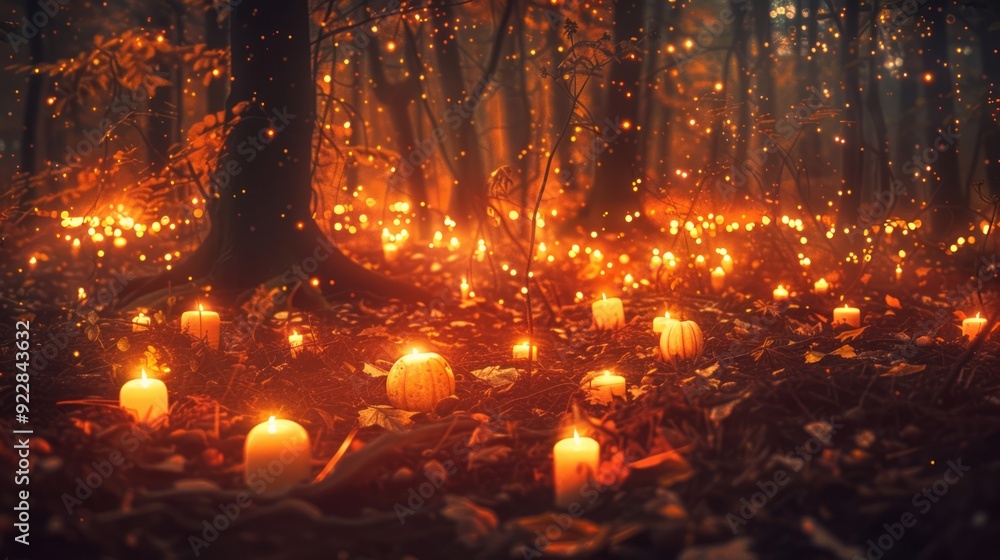 Samhain festival with traditional Celtic rituals, bonfires, and ...