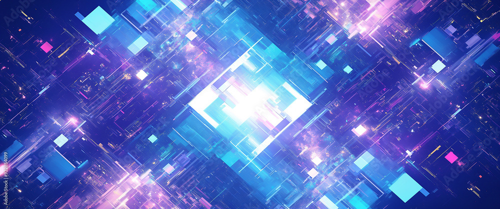 Cyberspace abstract image in anime or game style, acrylic, spiritual ...