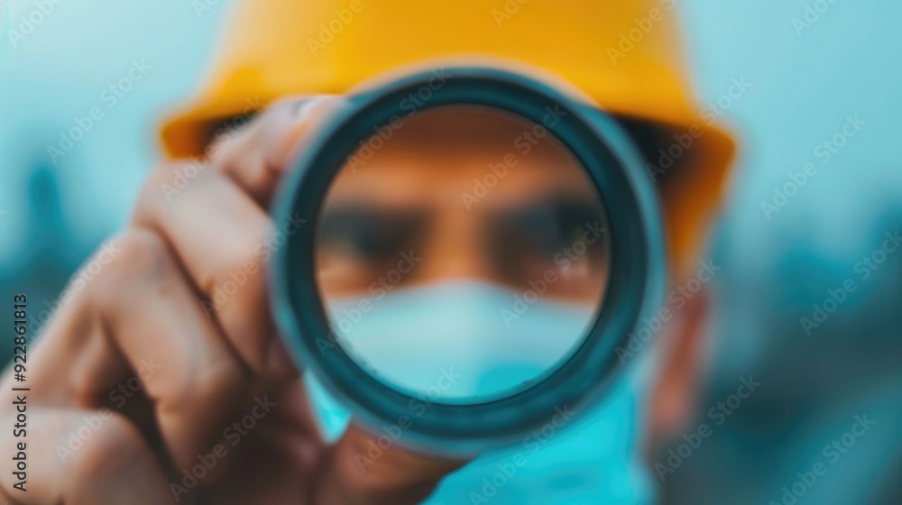 Close up of a magnifying glass being used to inspect and examine ...