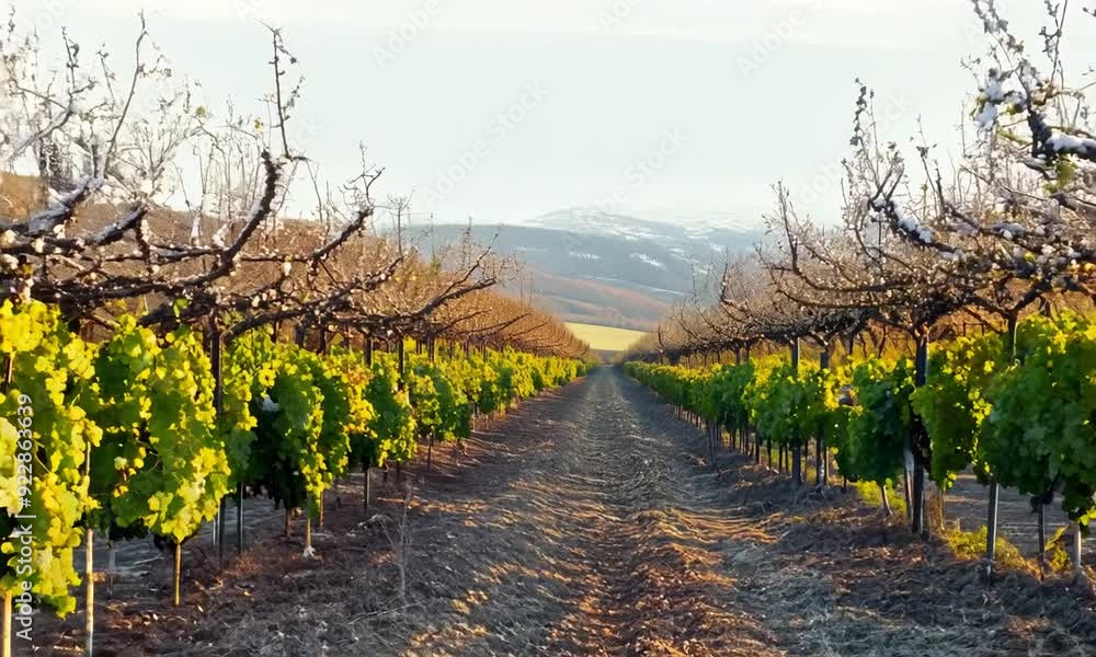 time-lapse animation showing a vineyard throughout the seasons—from the ...