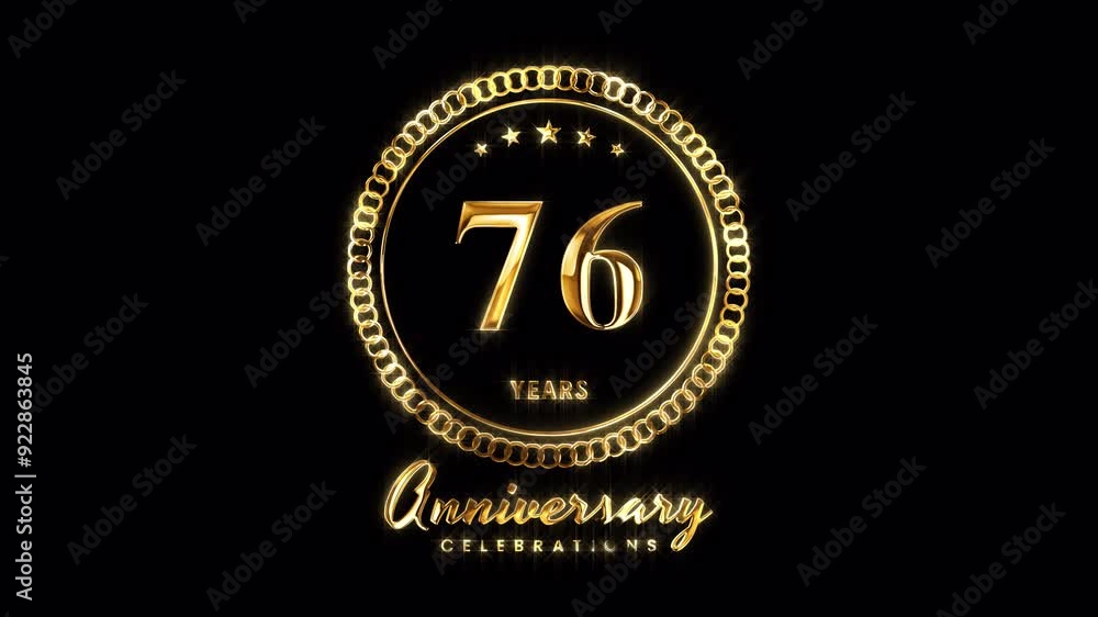 76th Anniversary Celebration. Happy 76 Years Anniversary Animation in ...