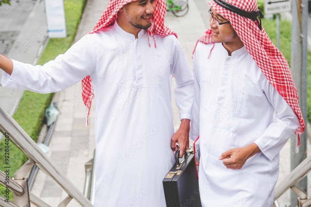 Arab muslim men talking together team uae union teamwork people ...