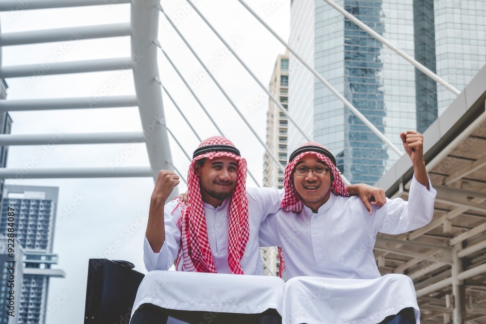 Arab muslim men talking together team uae union teamwork people ...